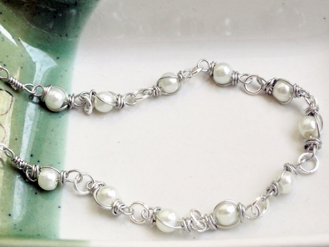 Caged pearl necklace cream pearl necklace pearl necklace | Etsy