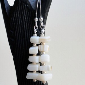 Shell Tower Earrings Cream Shell Earrings Mother of Pearl - Etsy