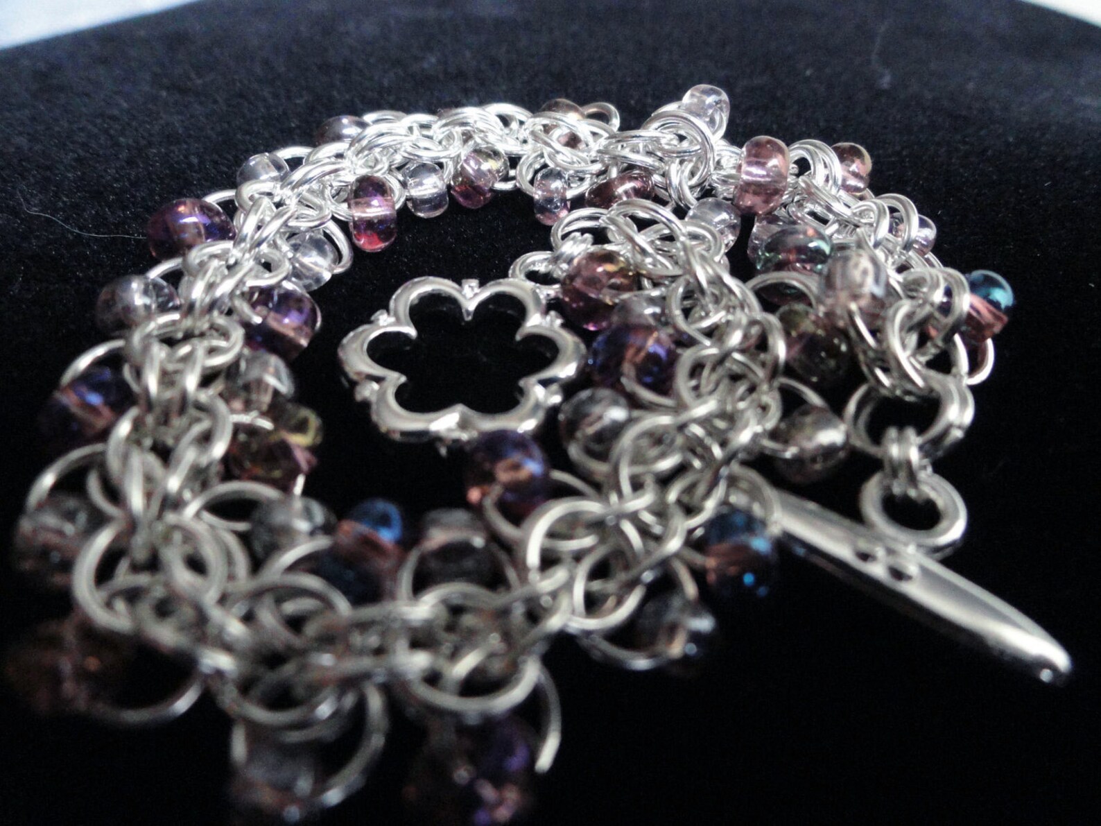 Chainmaille Bracelet Roosa Bracelet Beaded Chainmaille - Etsy