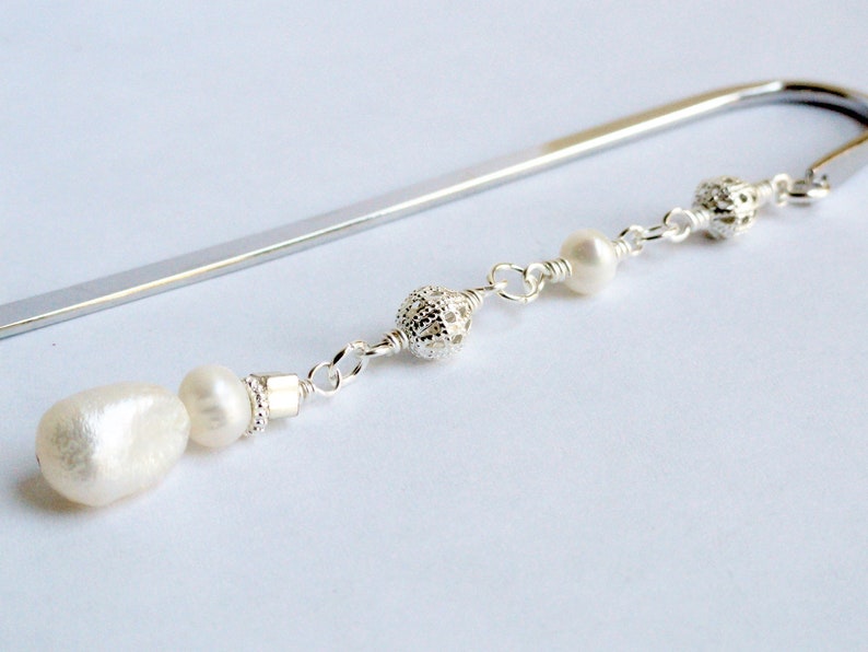 Pearl Bookmark Freshwater Pearls Beaded Bookmark Cream - Etsy