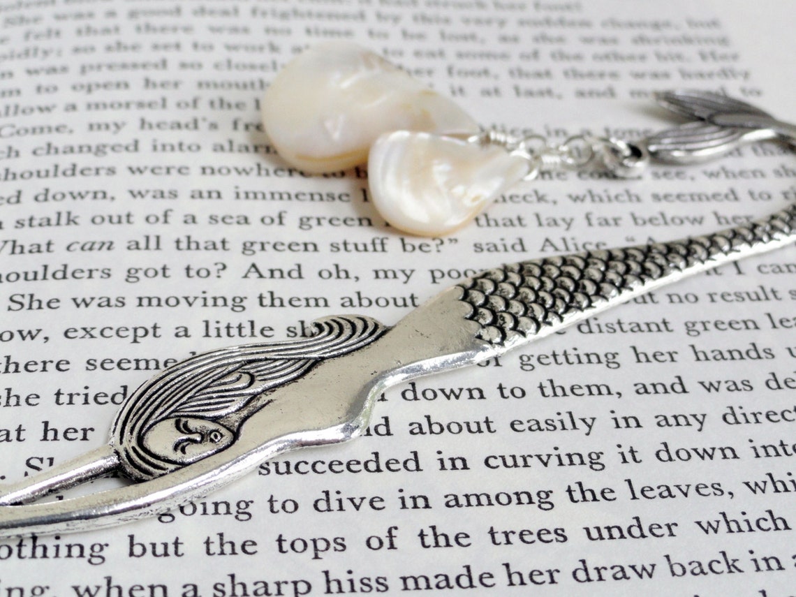 Mermaid Bookmark - Mermaid - Pearl Bookmark - Beaded Bookmark - Shell ...