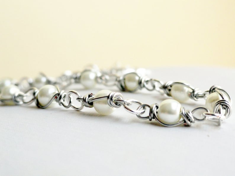 Caged pearl necklace cream pearl necklace pearl necklace | Etsy