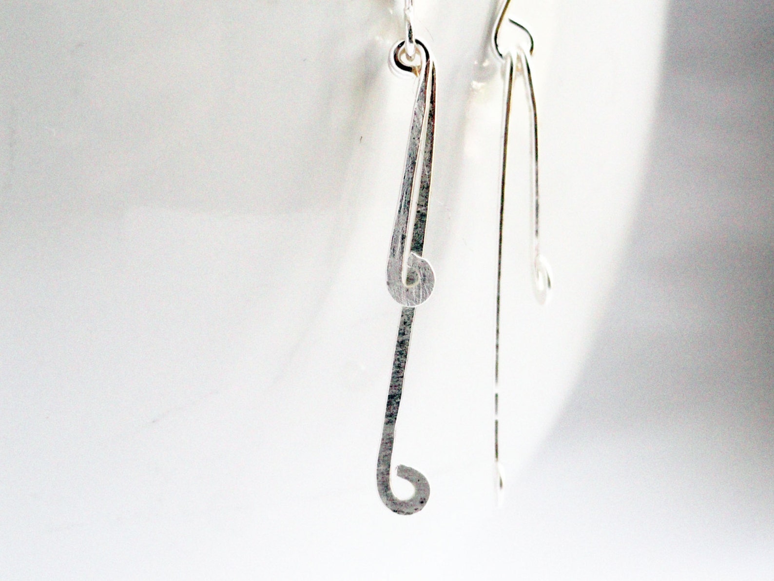 Silver Wire Earrings Branch Earrings Music Notes - Etsy