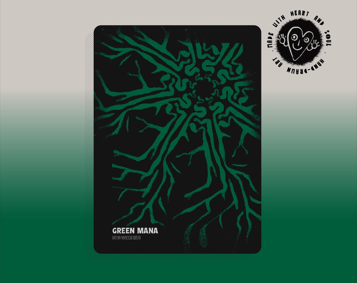 Ficha de Mana Verde para MTG por Vanessa Costa - Etsy Portugal