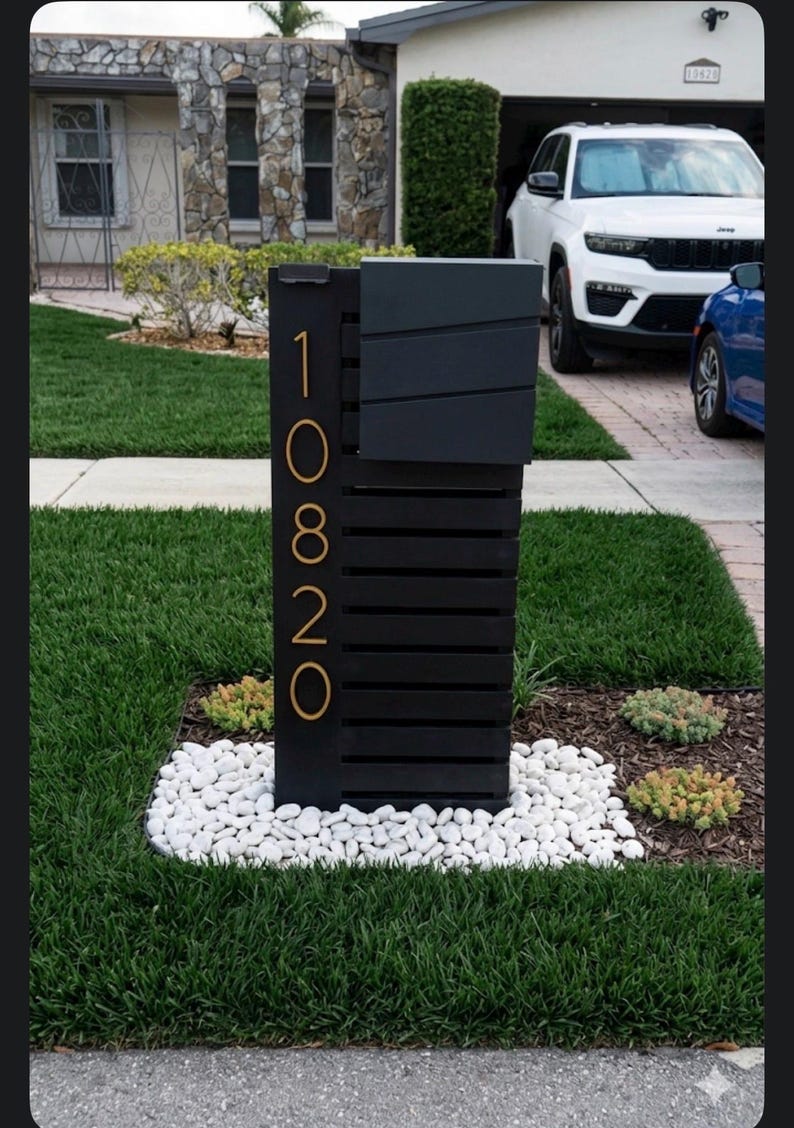 The Aguadilla Modern Mailbox | Luxury Handcrafted Cedar Curb Appeal ...