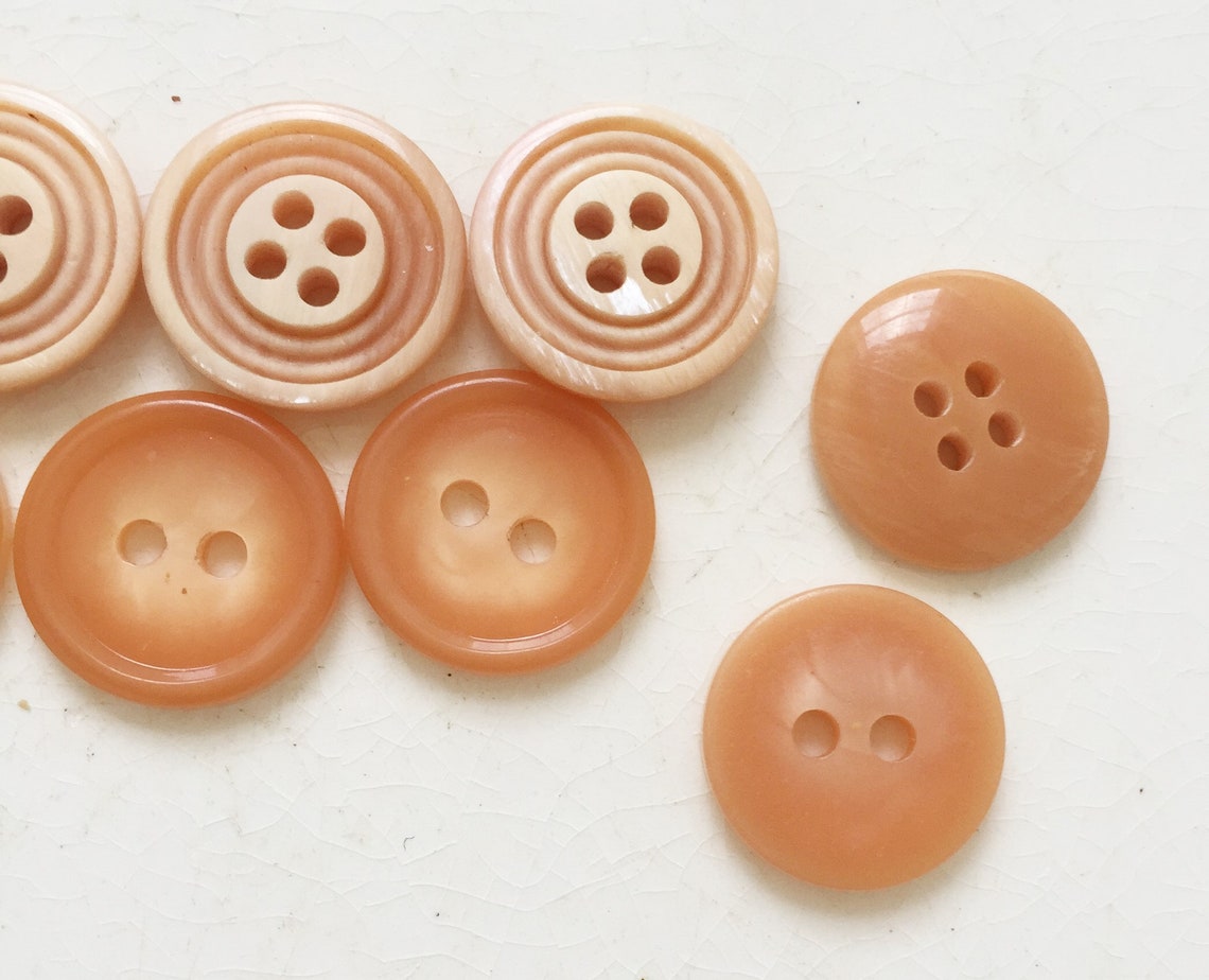 Peach reclaimed buttons for repurposingtwo stylesmixed lot | Etsy