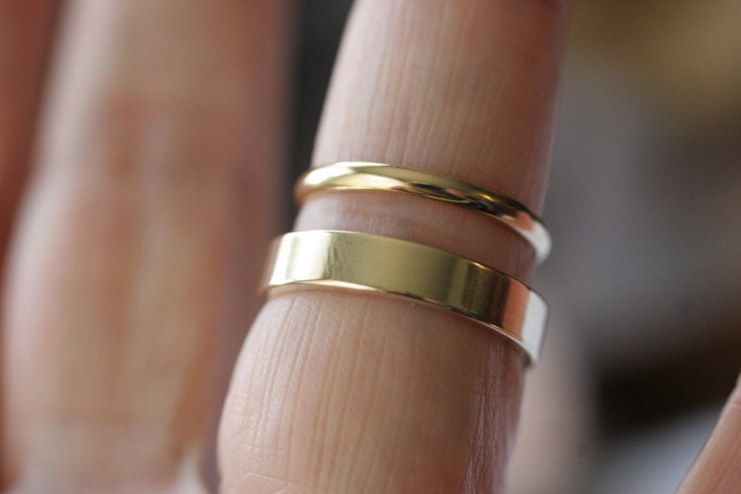 Odd Couple 14k Wedding Bands - Etsy