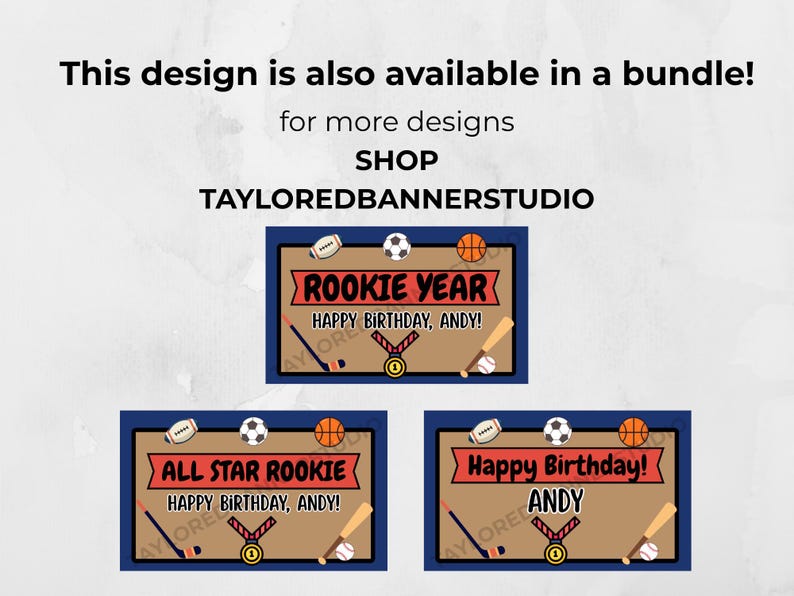 Rookie Year Birthday Banner Template | Sports Theme, Editable Canva ...