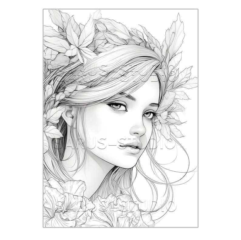 Premium Coloring Page Grayscale Coloring Page Printable - Etsy