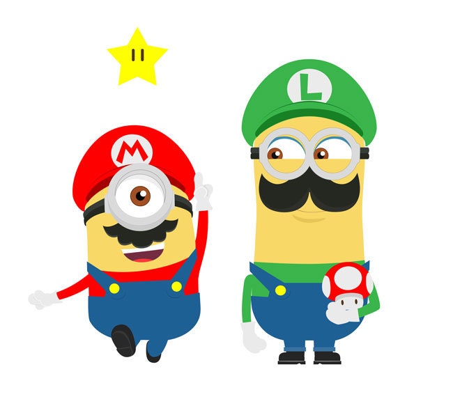 Minion-Super Mario Bros 8x10Mario Illustrations . Game | Etsy