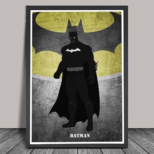 Batman Poster.Superheroes Minimalist .Batman Superhero | Etsy