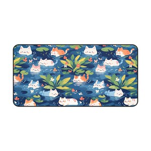 Cute Cat Desk Mat, Animal Desk Mat, Gaming Mouse Pad, Large Mousepad ...