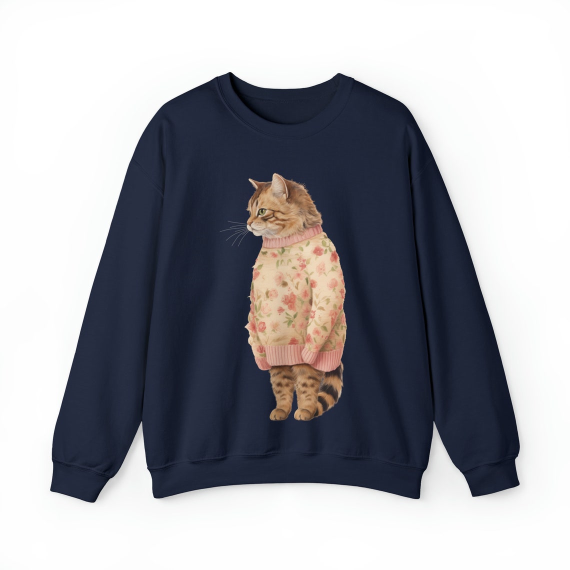 Fat Cat in Sweater, Winter Cat Sweatshirt, Cat Sweatshirt, Cat Lover ...