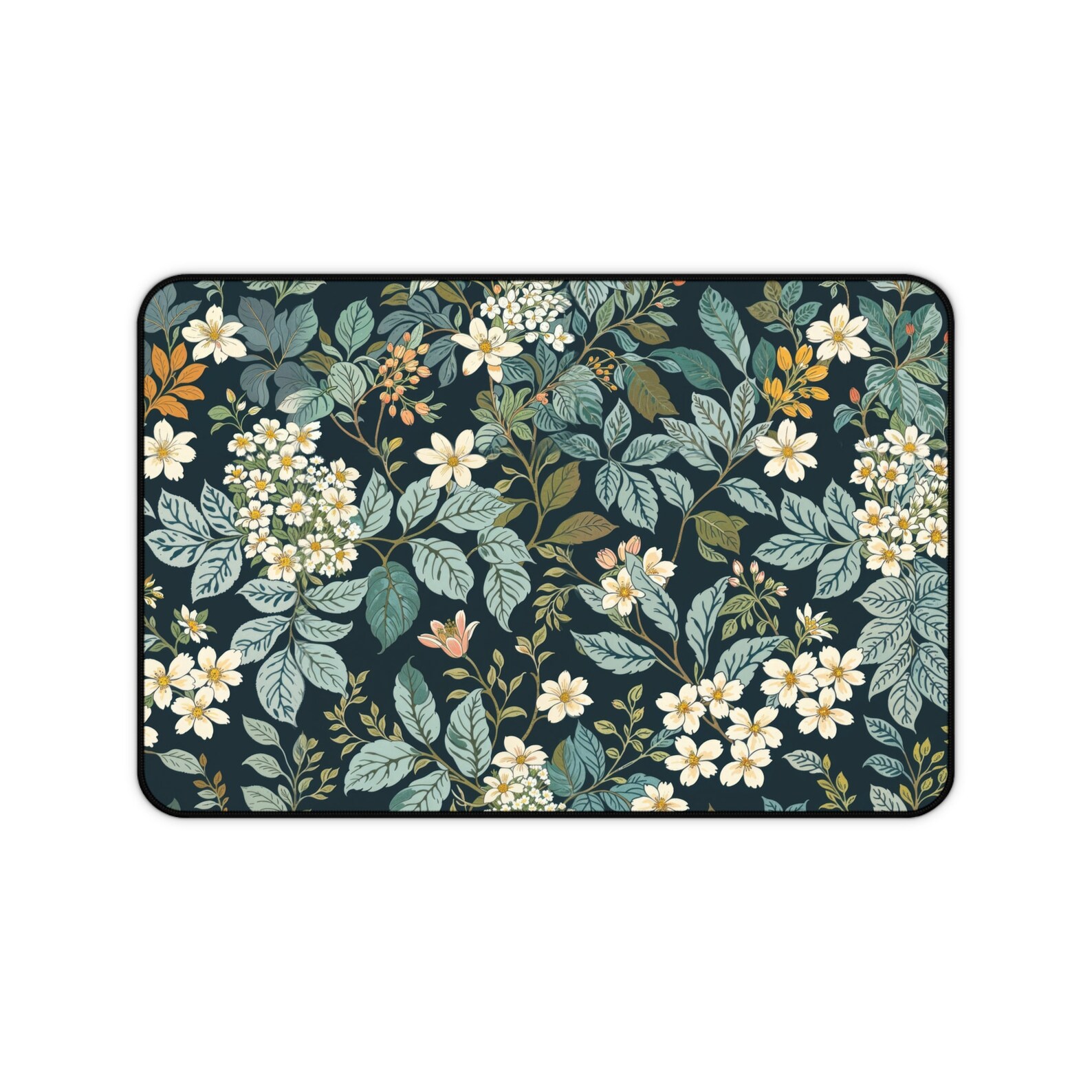 Blue Floral Desk Mat, Cute Desk Mat, Gaming Mouse Pad, Large Mousepad ...