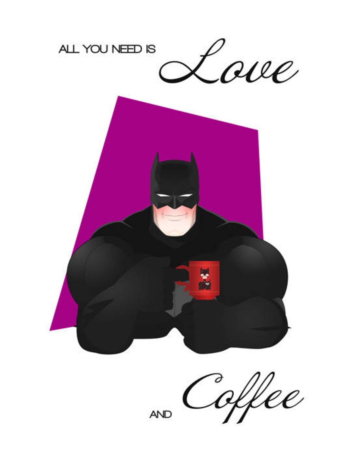 Batman Coffee Poster.Batman Drink Coffee.Coffee Lover | Etsy