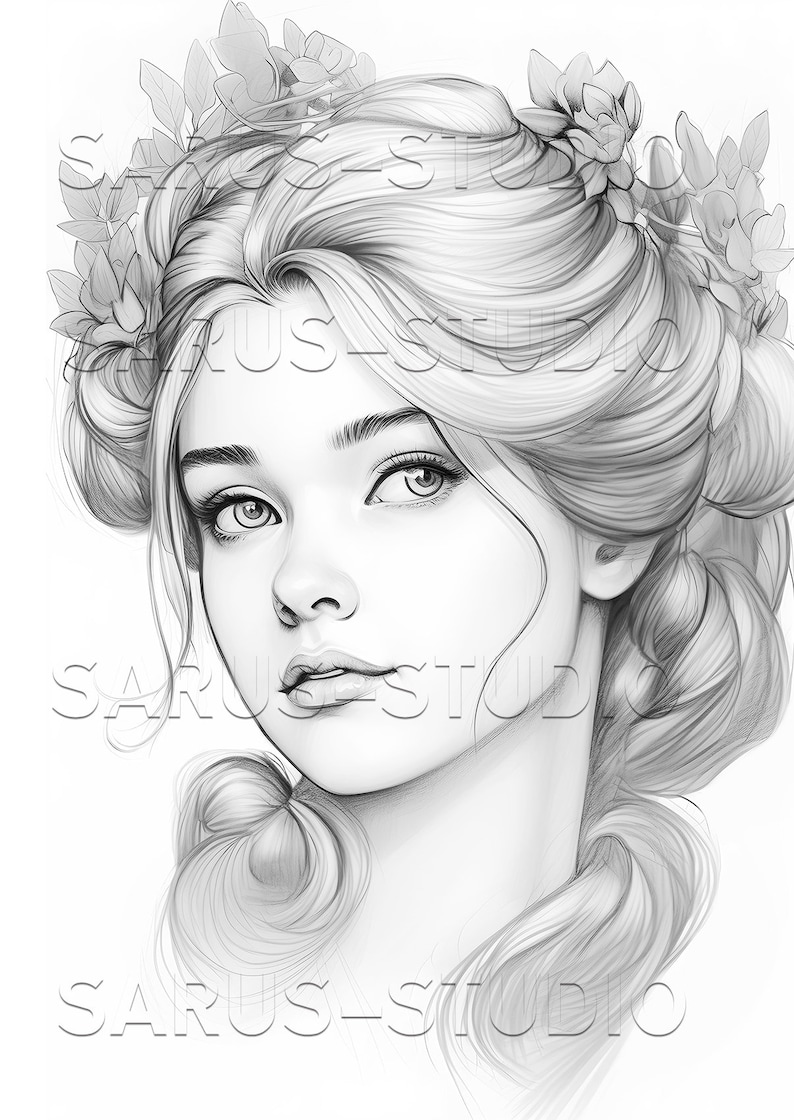 Premium Coloring Page Grayscale Coloring Page Printable - Etsy