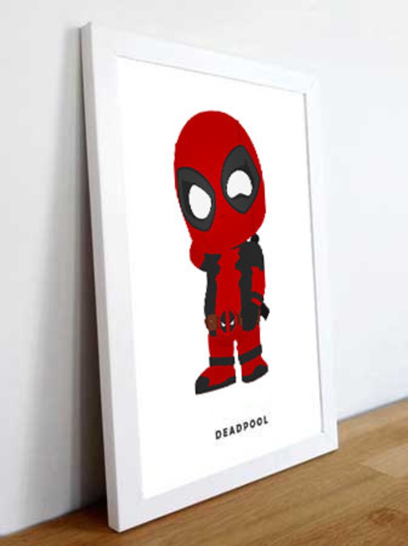 Deadpool Poster.Superheroes Minimalist .deadpool Superhero | Etsy