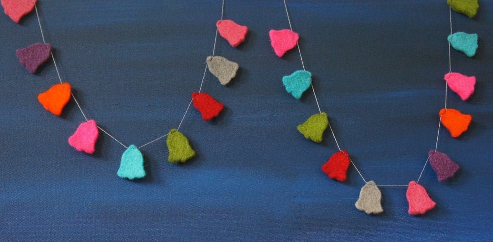 Felt Bell Garland Garland Felt Garland %100 Wool | Etsy