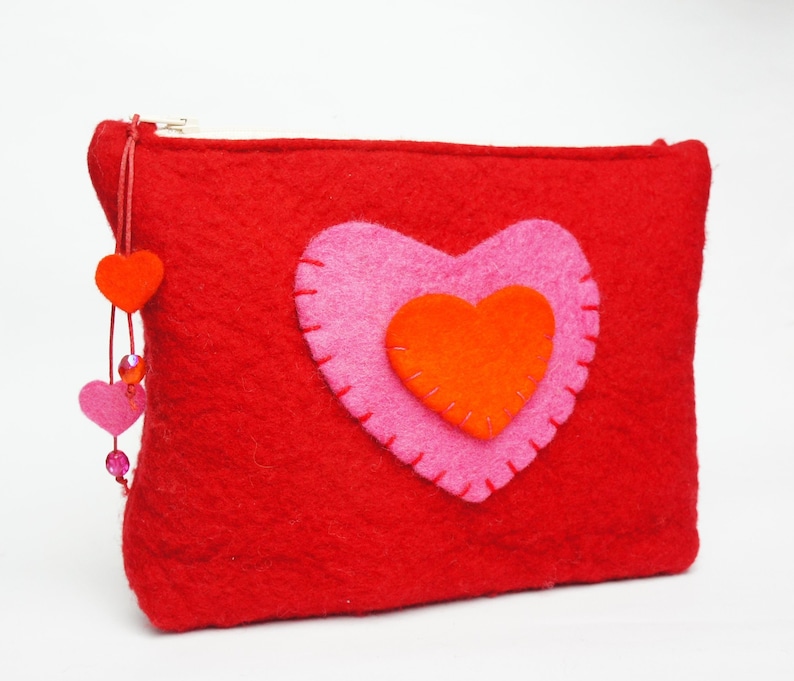 Felt Cosmetic Bag Felt Zipper Purse Travel Pouch Felt - Etsy