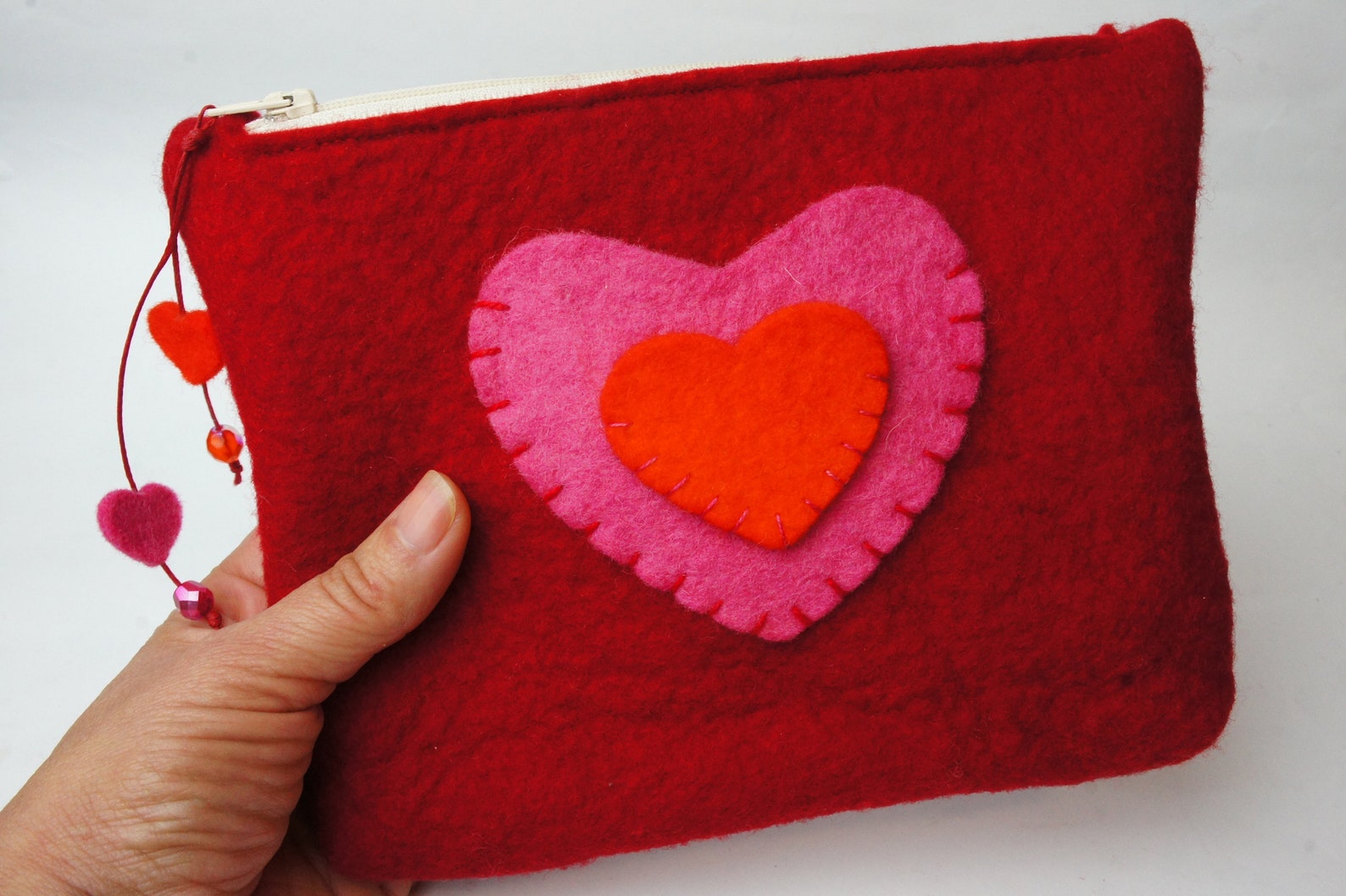 Felt Cosmetic Bag, Felt Zipper Purse, Travel Pouch, Felt Makeup Bag ...