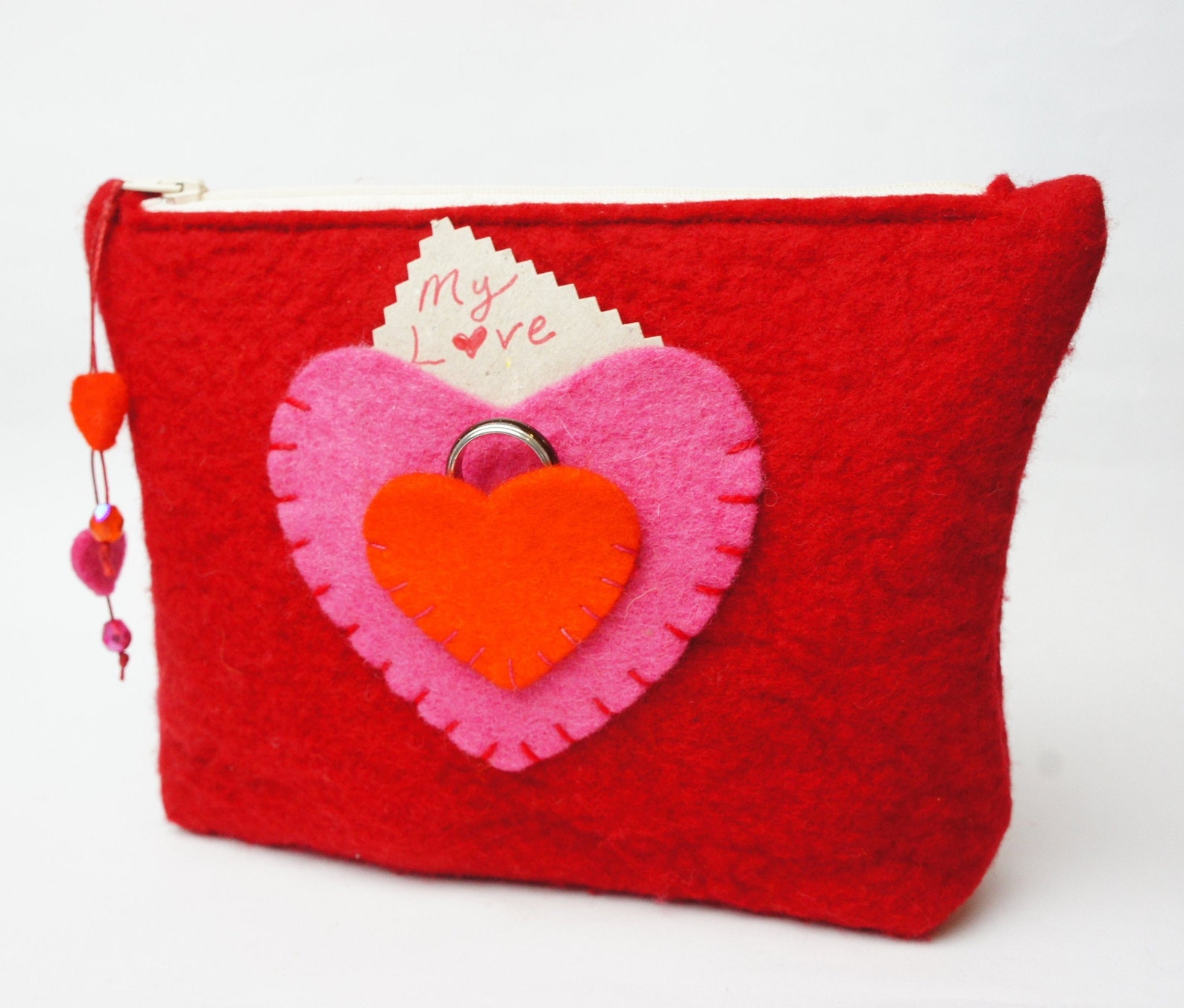 Felt Cosmetic Bag Felt Zipper Purse Travel Pouch Felt | Etsy