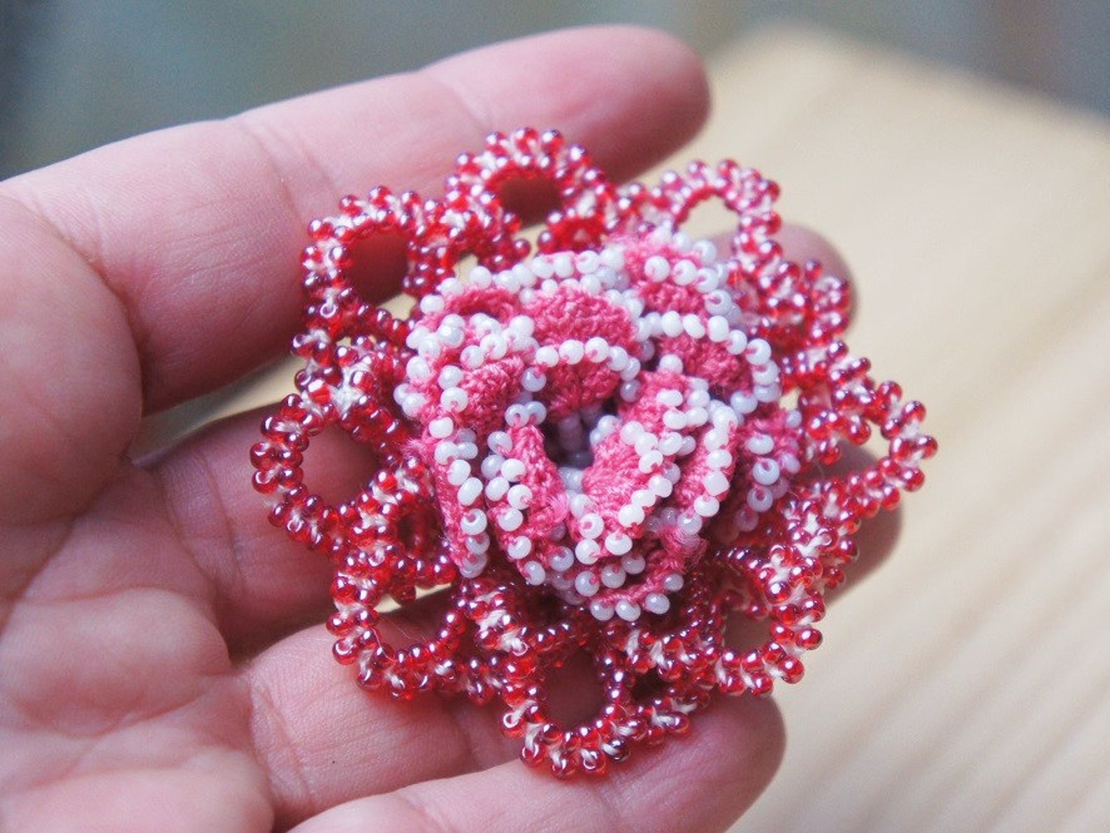 SALE %20 Brooch Flower Brooch Turkish Oya Flower Beaded | Etsy