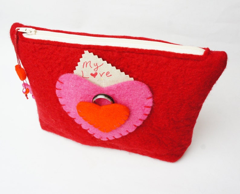 Felt Cosmetic Bag Felt Zipper Purse Travel Pouch Felt - Etsy