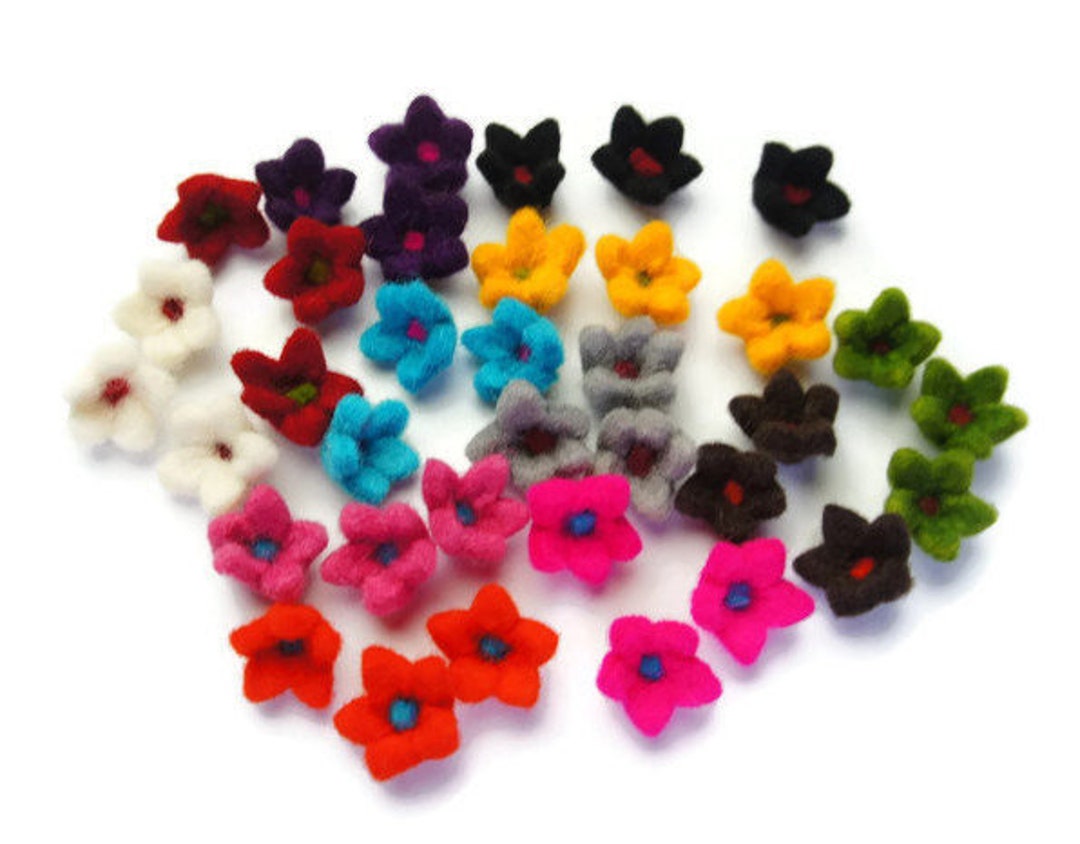 Felt Craft Wool Flower, Handmade Felt Flower, DIY Wool Flower, Hair Bow ...