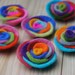 Wool Rose 5 Cm, Felt Flower 6 Pcs, Wool Flower, Felt Rose, Christmas ...