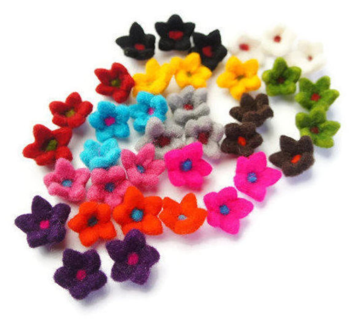 Felt Craft Wool Flower, Handmade Felt Flower, DIY Wool Flower, Hair Bow ...
