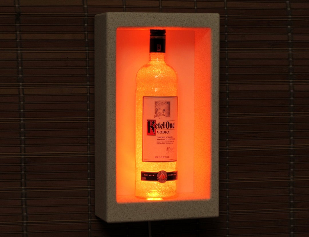 Ketel One Vodka Shadowbox Sconce Color Changing Liquor Bottle Lamp Bar ...