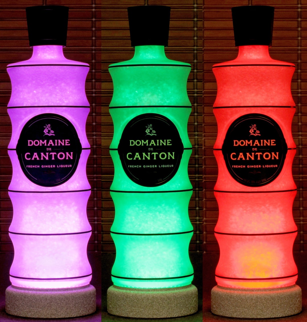 Domaine DE Canton French Ginger Liqueur Color Changing Bottle Lamp ...