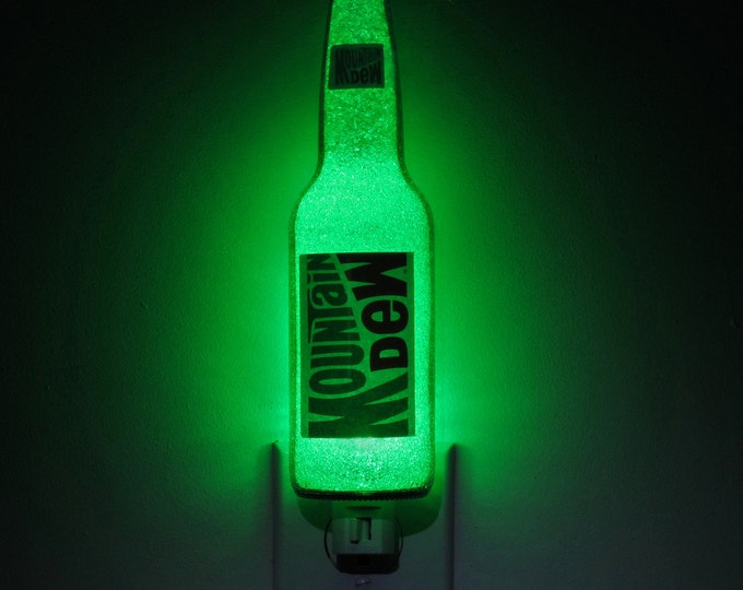 Mountain Dew Glass 12oz LED Night Light Bottle Lamp Glow Bar - Etsy