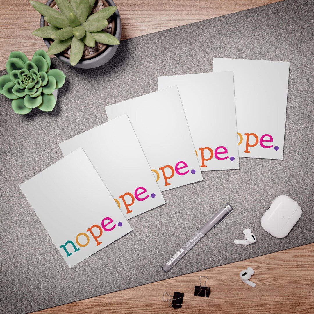 Nope Card Set | Minimal Conceptual Cards | Statement Paper Goods ...