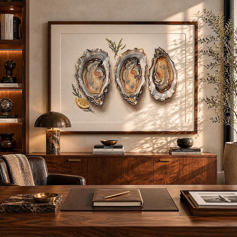 Oyster Art, Oyster Painting Print, Kitchen Wall Art, Hosting Decor ...