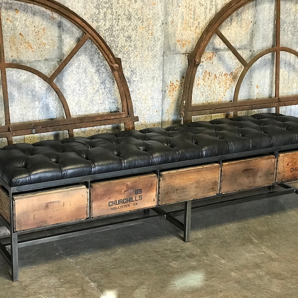 Leather Bench - Etsy