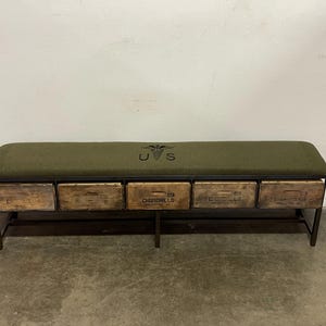 Bench With Storage US ARMY Medic Nurse Vintage Crates | Custom ...
