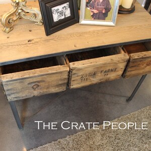 Entry Table Zoria Vintage Crate Console Table | Custom Made Furniture ...