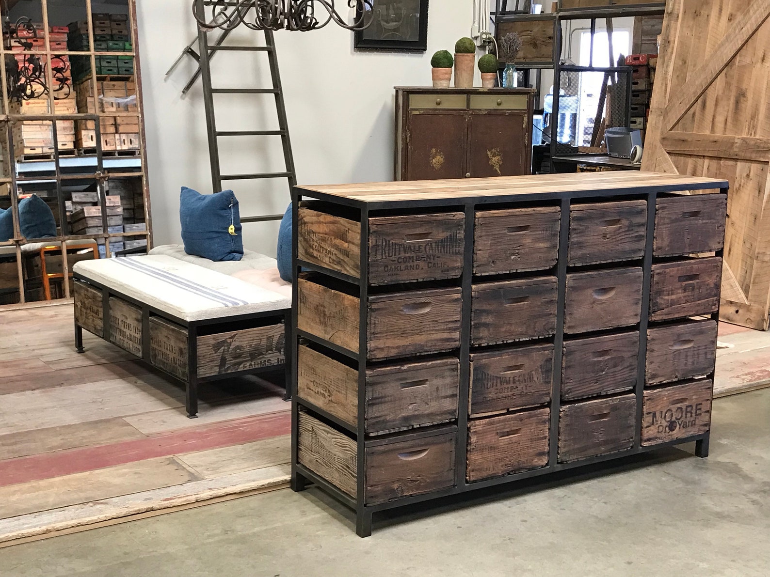 Dresser Console | the Crescendo | Repurposed Vintage Crates as Drawers ...