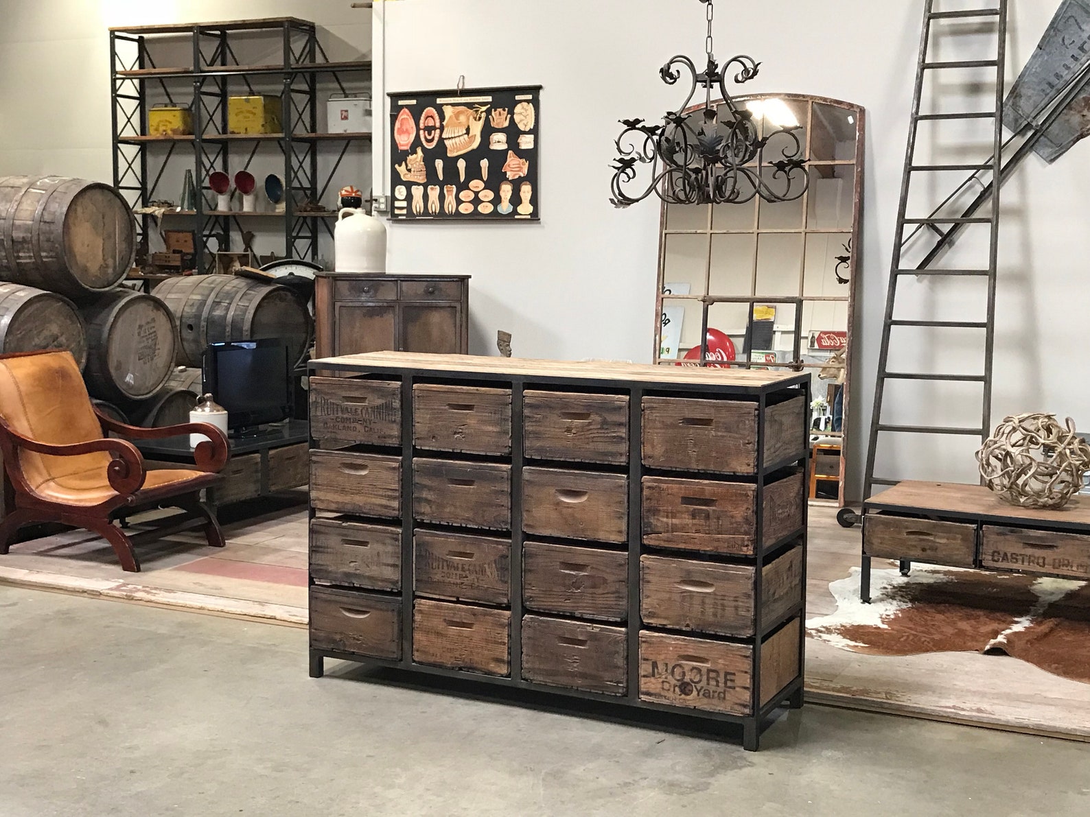 Dresser Console | the Crescendo | Repurposed Vintage Crates as Drawers ...