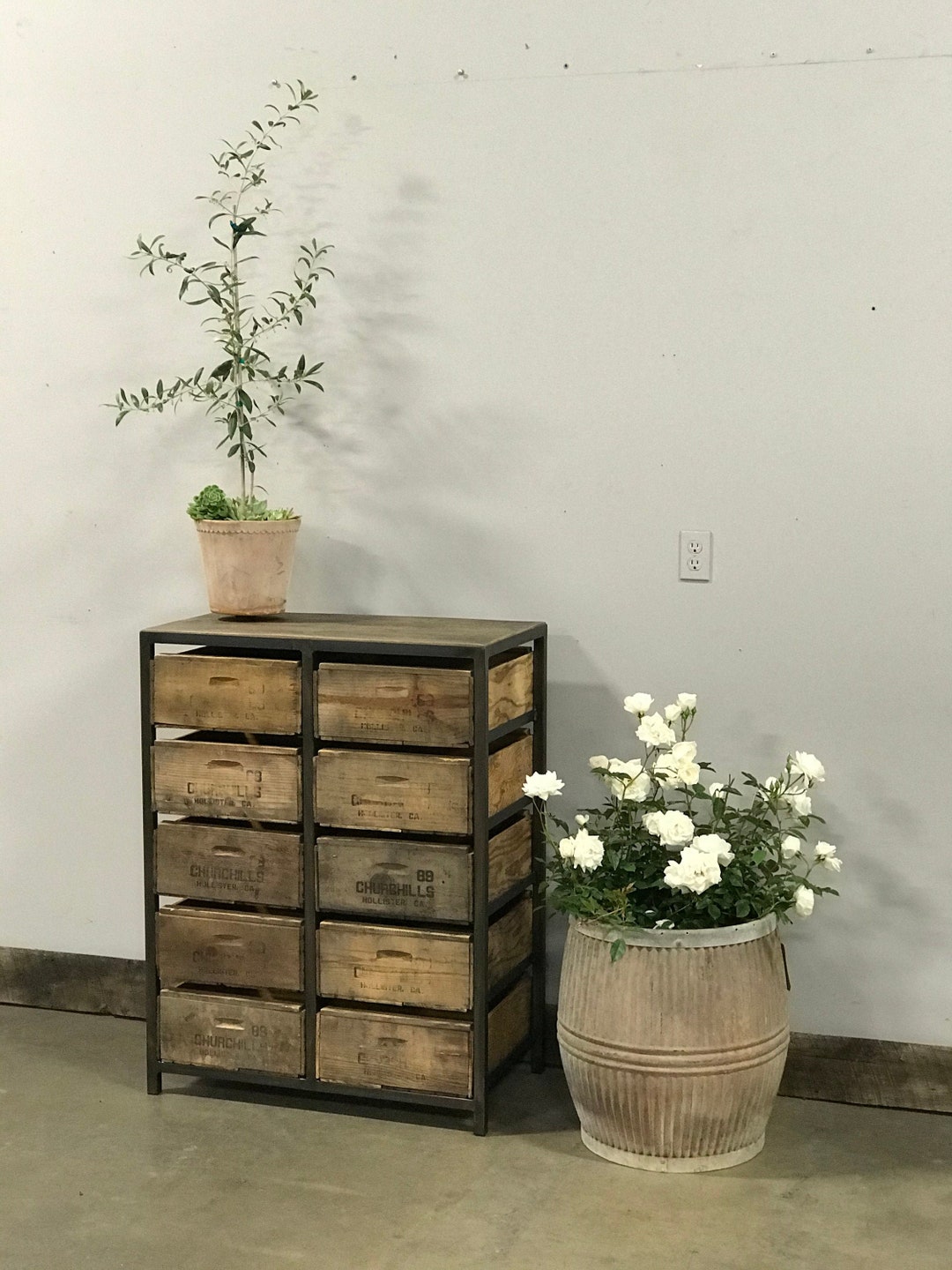 Tallboy Dresser 10 Crate Drawer - Custom Made Crate Furniture - Vintage ...