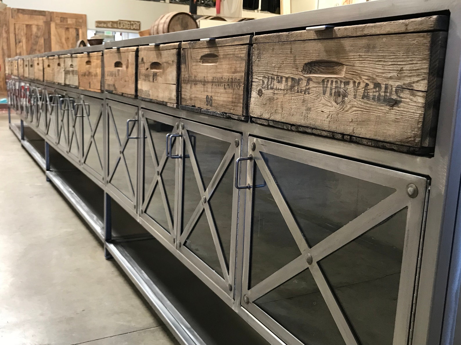 Steel Console the Lowell Custom Made Furniture Industrial - Etsy