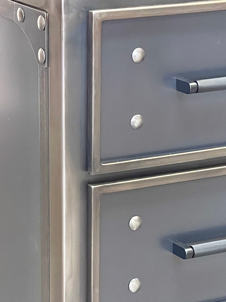 Kitchen Island Made of Steel "the Vail" 6 DRAWER Slides | Locking ...