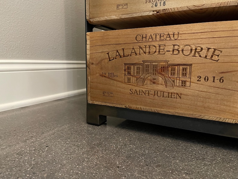 TV Console Credenza the Wine Borgia Repurposed Wine Crates as Drawers ...