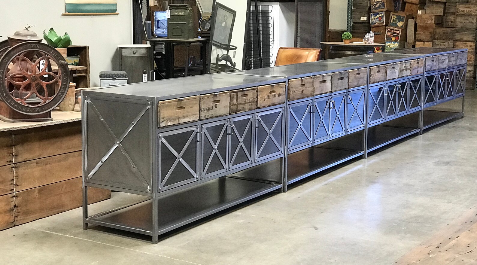 Steel Console the Lowell Custom Made Furniture Industrial - Etsy