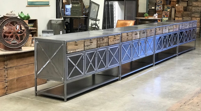 Steel Console the Lowell Custom Made Furniture Industrial - Etsy