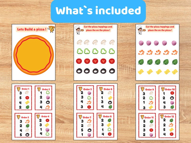 Build a Pizza Activity | Preschool Counting, Matching Game (instant ...