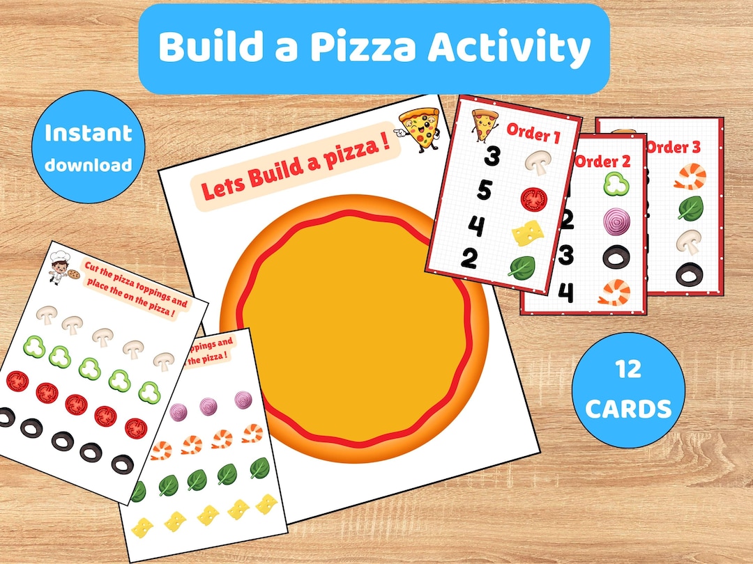 Build a Pizza Activity | Preschool Counting, Matching Game (instant ...