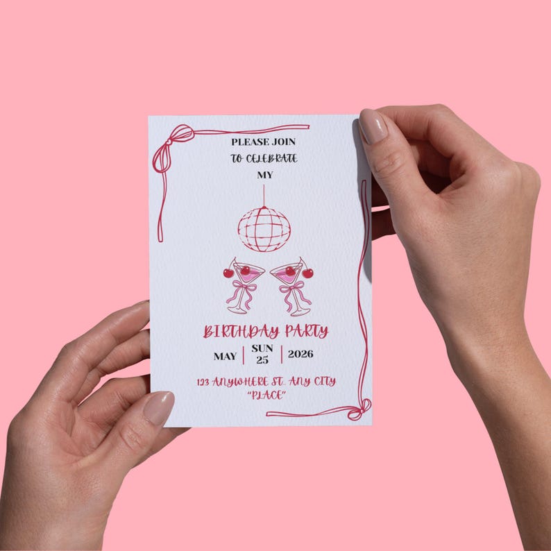 Cute Birthday Party Invitation Template | Editable Modern Birthday ...