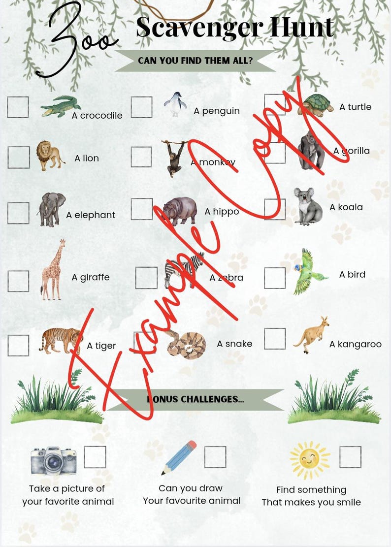 Kids Scavenger Hunt Bundle | Kids Nature, Beach, Farm, Zoo Activities ...
